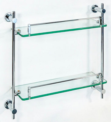Coma Chrome Double Glass Shelf