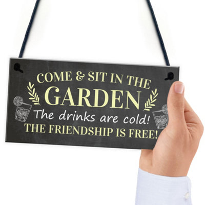 Come Sit In The Garden Sign Hanging Door Sign Garden Shed Summerhouse ...