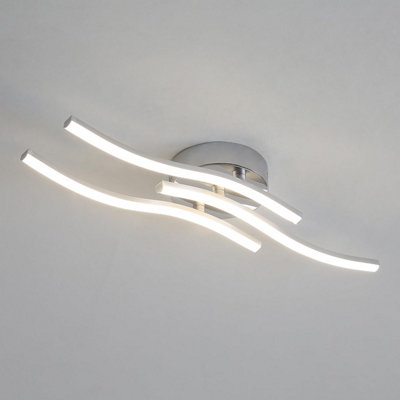 Comely LED Ceiling Light, 18 w Curved Elegant Modern Chrome Lamp, 3 ...
