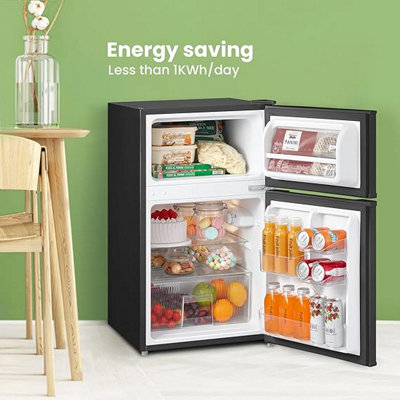 Comfee Black Under Counter Fridge Freezer, 87L Small Fridge Freezer ...