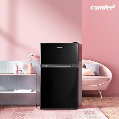 Comfee Black Under Counter Fridge Freezer, 87L Small Fridge Freezer ...