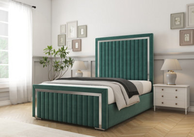 Comfort Beds Boston Chrome Emerald Plush Bed Frame with Mattress