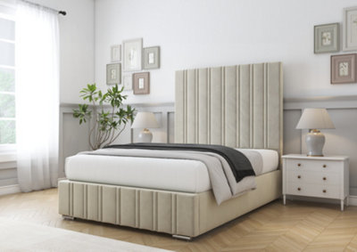 Comfort Beds Lorenzo Cream Plush Bed Frame