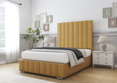 Comfort Beds Lorenzo Mustard Plush Bed Frame