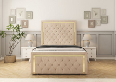 Comfort Beds Sofia Gold Sand Naples Bed Frame