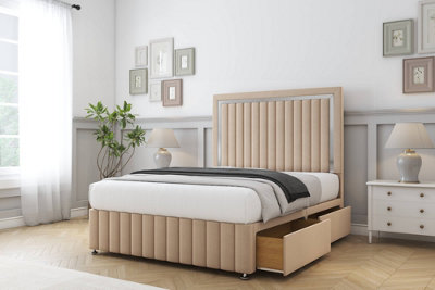 Comfort Boston Chrome Pebble Plush Divan Bed Set 2 Drawers Left Side ...