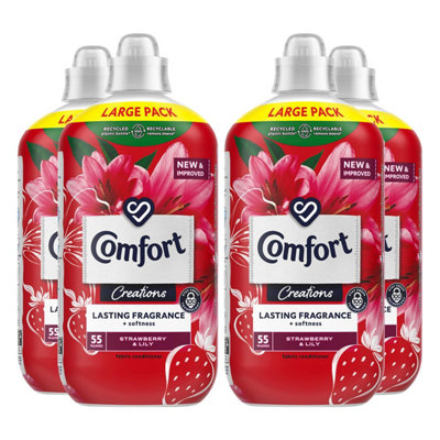 Comfort Fabric Conditioner Lasting Fragrance Strawberry & Lily 1.65L ...