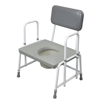 Comfortable Bariatric Commode Chair with Detachable Arms and 7.5 Litre Pail