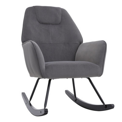 Comfy Grey Nursery Rocking Chair for Living Room