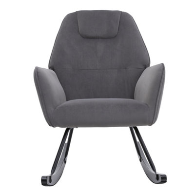 Comfy Grey Nursery Rocking Chair for Living Room