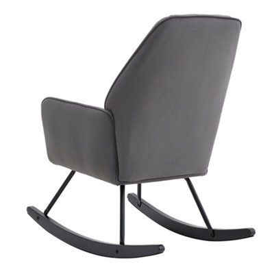 Comfy Grey Nursery Rocking Chair for Living Room