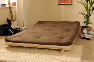 Buy Comfy Living 2ft6 Luxury Futon Set in Chocolate and Cream at B&Q