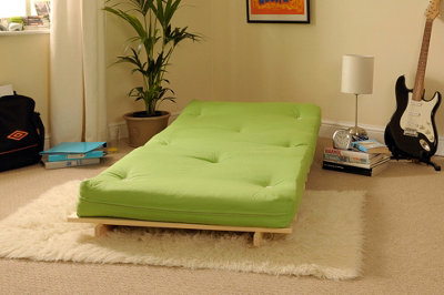 Comfy Living 2ft6 Luxury Futon Set in Lime Green