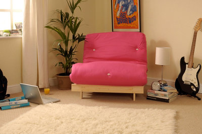 Comfy Living 3ft Futon Set in Pink