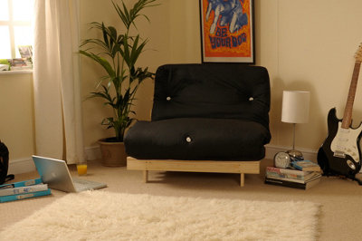 Comfy Living 3ft Luxury Futon Set in Black