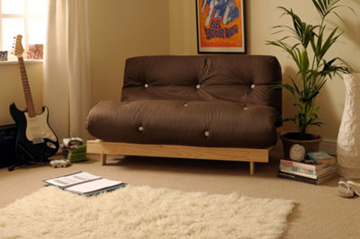 Comfy Living 3ft Luxury Futon Set in Chocolate | DIY at B&Q