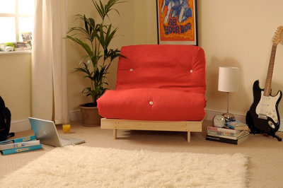 Comfy Living 3ft Luxury Futon Set in Red