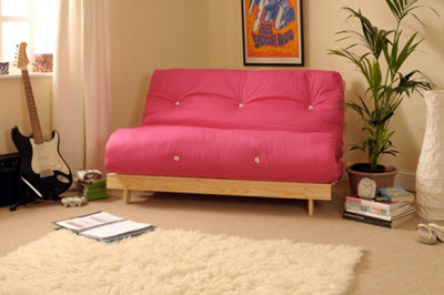 Comfy Living 4ft Futon Set in Pink