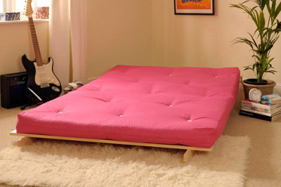 Comfy Living 4ft Luxury Futon Set in Pink