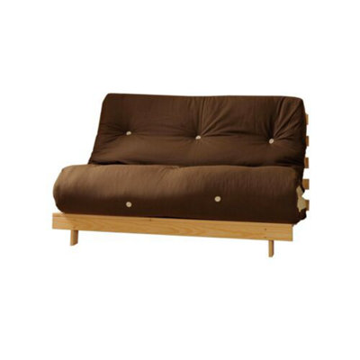 Comfy Living 4ft6 Luxury Futon Set Chocolate/Cream