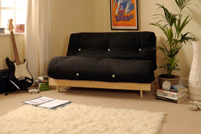 Comfy Living 4ft6 Luxury Futon Set in Black