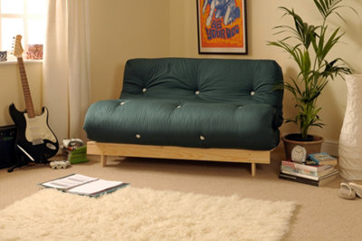 Comfy Living 4ft6 Luxury Futon Set in Green | DIY at B&Q