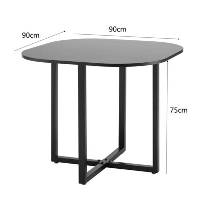 Comfy Living Black 90cm Square Dining Table Set with 4 Black Chairs