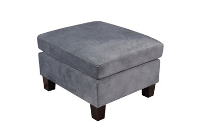 Comfy Living Brushed Velvet Footstool in Grey