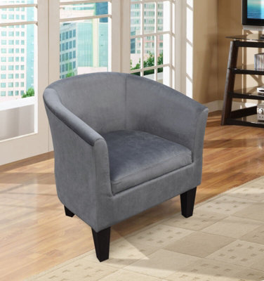 Comfy Living Grey Brushed Velvet Tub Chair