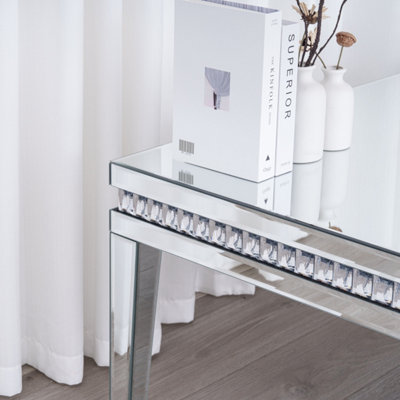 Comfy Living Mirrored Coffee Table with Crystal Detail