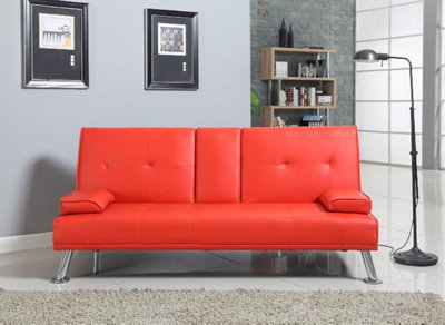 Red Leather Futon Sofa Bed | Cabinets Matttroy