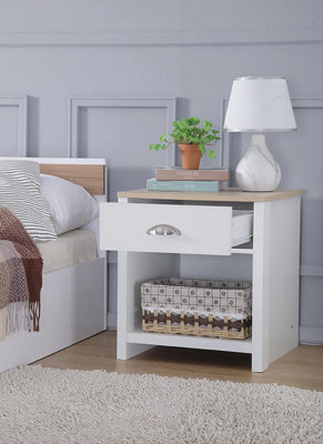 Comfy Living Wooden Lamp Table Available in White/Oak