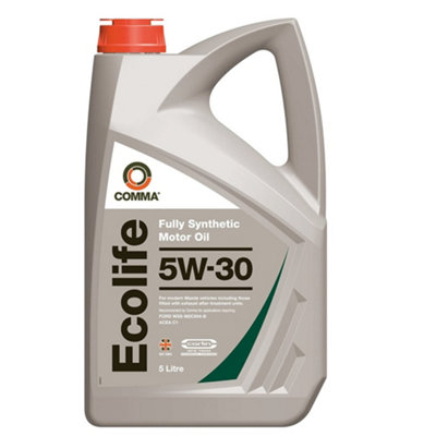 COMMA Engine Oil Ecolife 5W-30 Fully Synthetic Motors Petrol Diesel 5 Litre