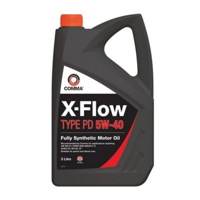 Comma Engine Oil X-Flow Type PD 5W-40 Fully Synthetic Petrol Diesel 5 Litre