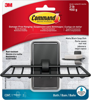 Command Bath Matte Black Soap Dish BATH34-MB