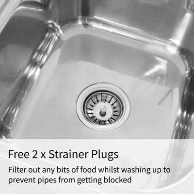 Commercial Catering Sink Double Bowl / Left Hand Drainer