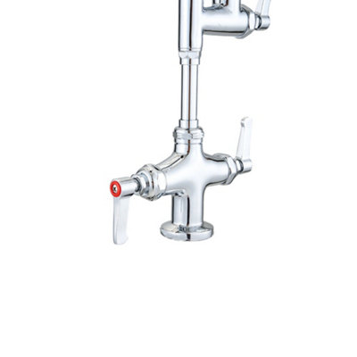 Commercial Kitchen Tap with Supply Hoses and Single Lever
