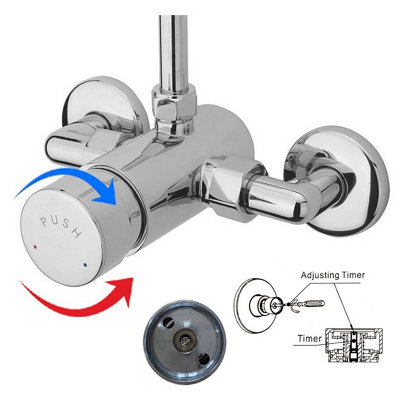 Commercial Timed Flow Exposed Non Concussive Shower Mixer Valve - Temp ...