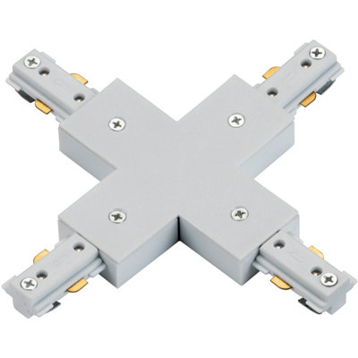 Commercial Track Lighting Cross X-Connector - 182 x 182mm - White Pc ...