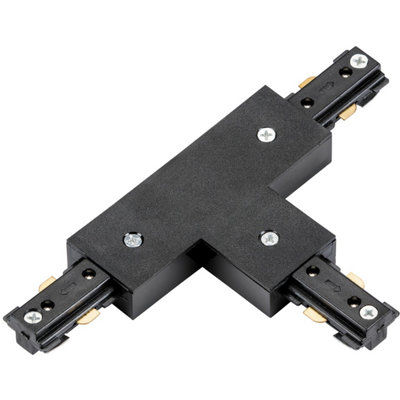 Commercial Track Lighting T-Connector - 180mm x 107mm - Black Pc Rail ...