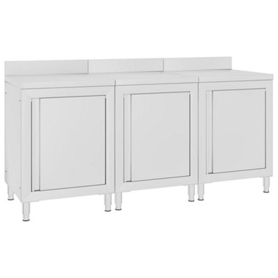 Commercial Work Table Cabinet 180x60x96 cm Stainless Steel