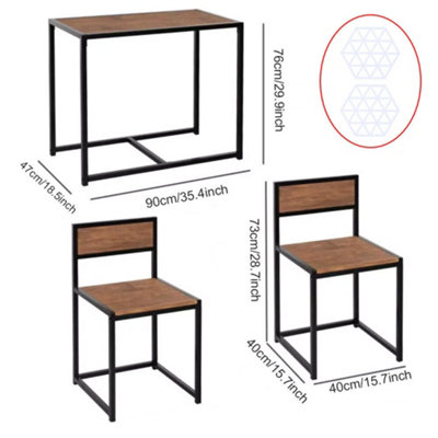 Compact 2-Seat Dining Set - Space Saving Kitchen & Breakfast Table with ...
