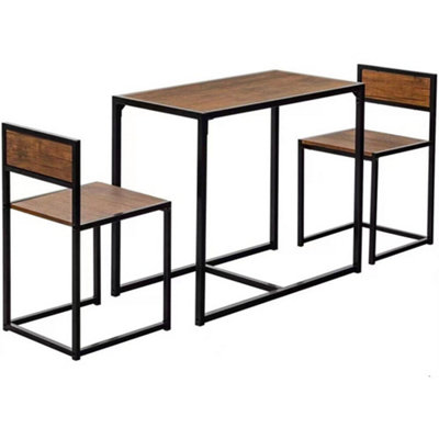 Compact 2-Seat Dining Set - Space Saving Kitchen & Breakfast Table with ...