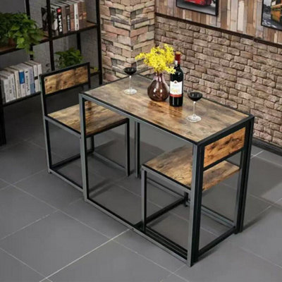 Compact 2-Seat Dining Set - Space Saving Kitchen & Breakfast Table with ...