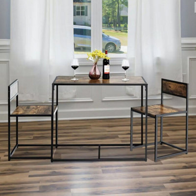 Compact 2-Seat Dining Set - Space Saving Kitchen & Breakfast Table with ...