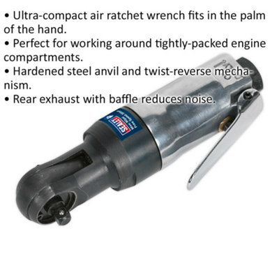Buy Compact Air Powered Twist-Reverse Ratchet Wrench - 1/4 Inch Drive ...