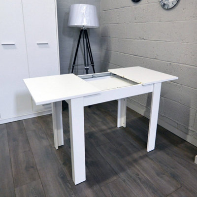 Compact Extending Modern Dining Table - Ramen Mini 60x90-130 cm - White