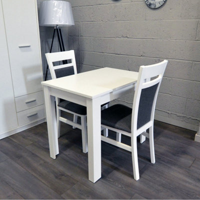 Compact Extending Modern Dining Table - Ramen Mini 60x90-130 cm - White
