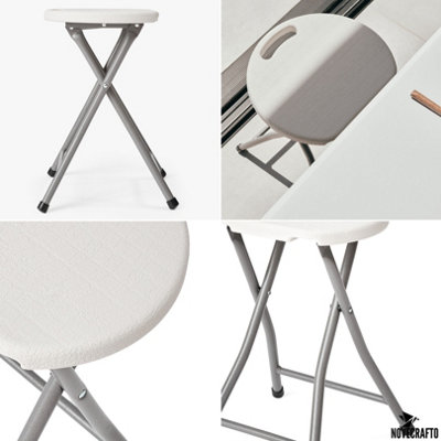 Compact Folding Stool 46x31x33 cm Lightweight Foldable Stool for Kitchen Desk Camping Extra Seating with Protective