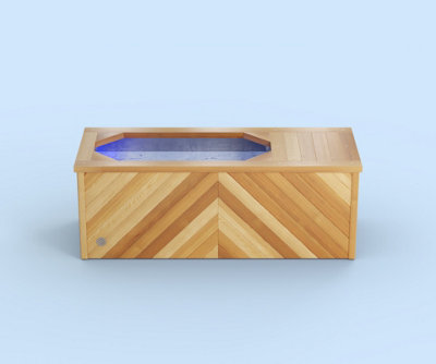 Compact Ice Bath Herringbone Natural Cedar
